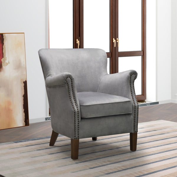 Harlow Vintage Accent Arm Chair Pewter Grey