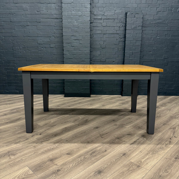 Chester Charcoal Painted & Oak, Dining Table - 1.6m Butterfly Extendin ...