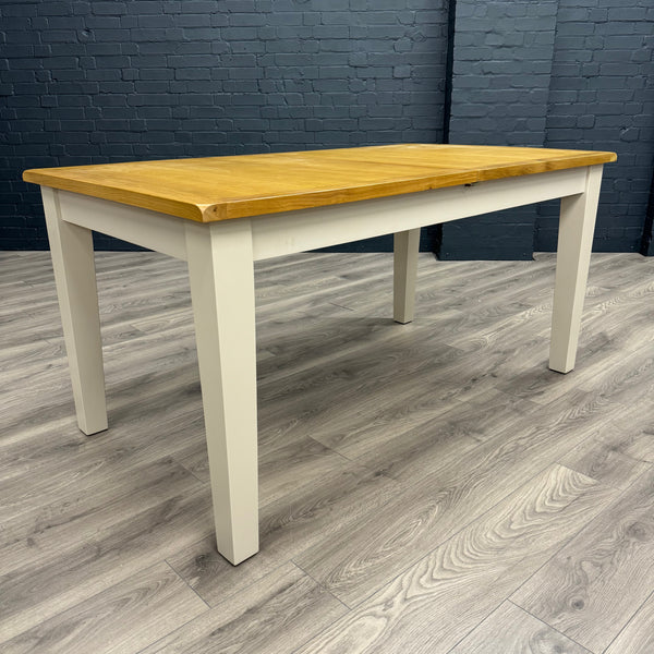 Chester White Painted & Oak, 1.6m Extending Dining Table PLUS 6x Imper ...