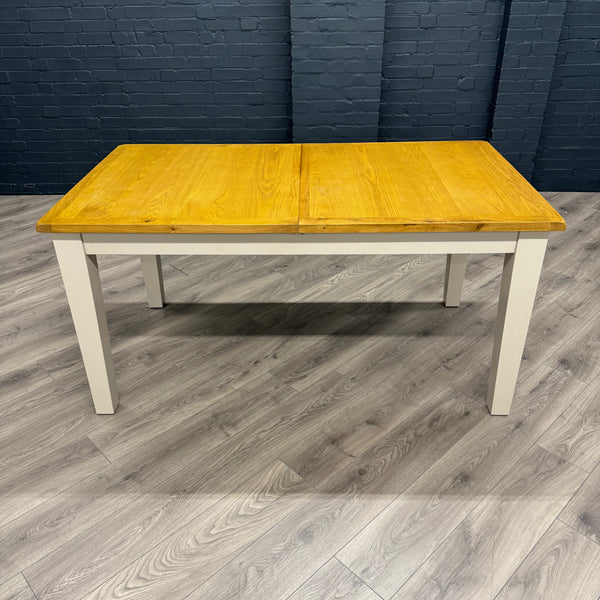 Chester White Painted & Oak, 1.6m Extending Dining Table PLUS 6x Imper ...