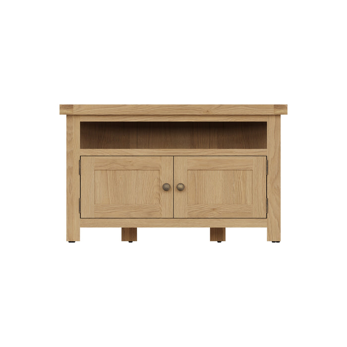 Oakdale Oak TV Unit - Corner – The Oak Outlet Co.